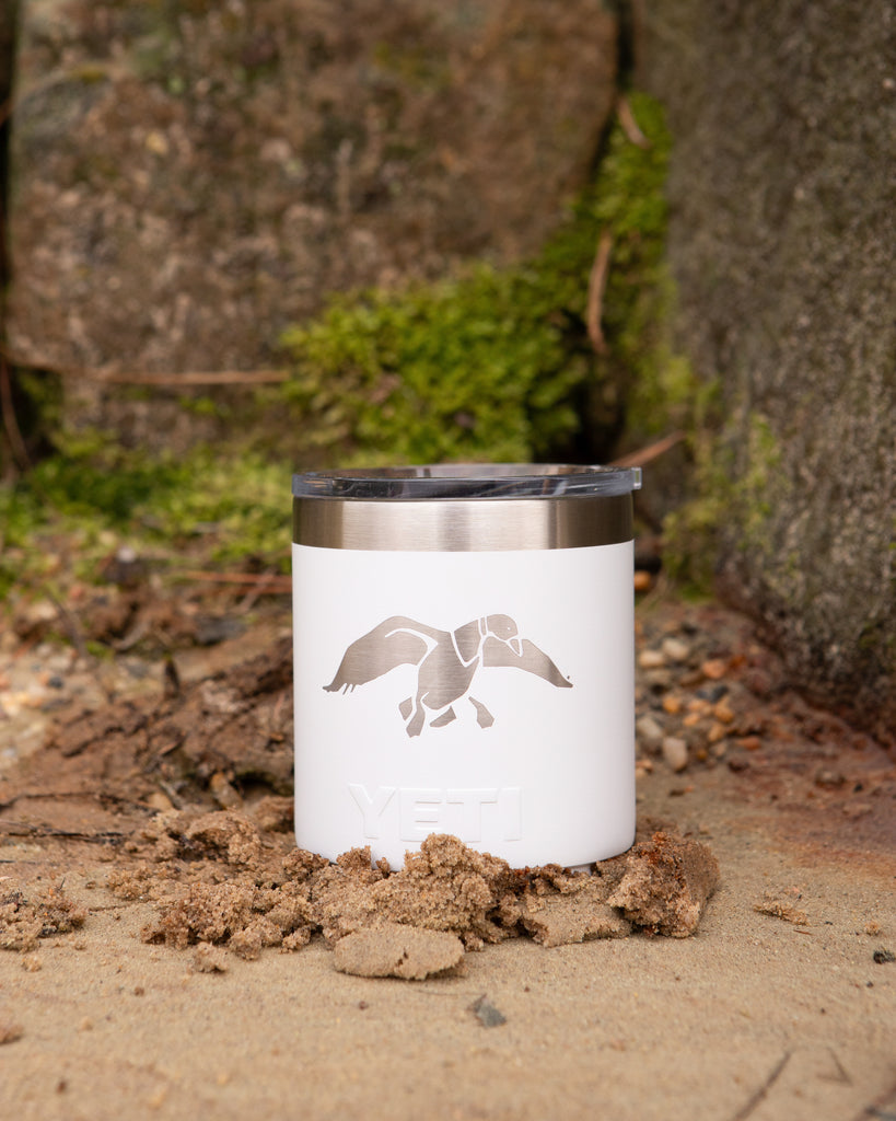 Duck Commander Icon 10oz White Yeti Rambler Lowball