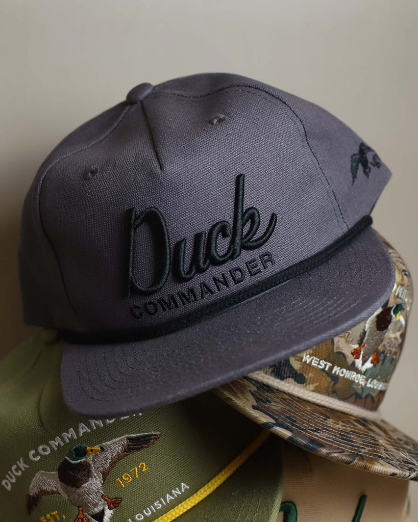 Duck Commander x General Vintage Charcoal Script Hat