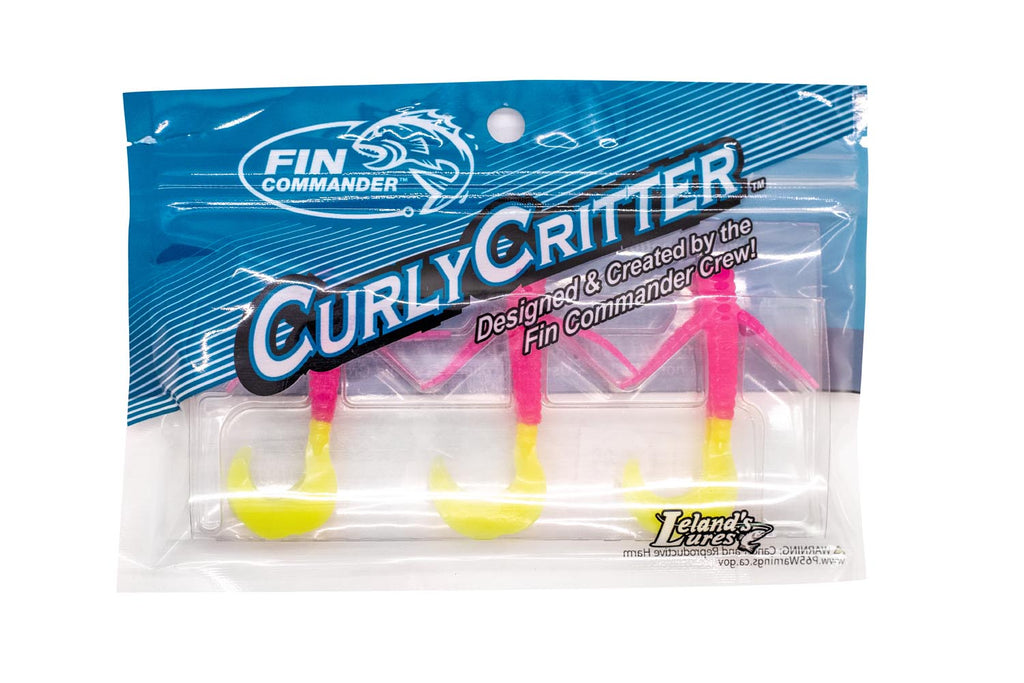 Fin Commander Curly Critter Pink/Chartreuse Crappie Bait– Duck Commander